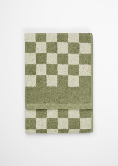 Serviette d'invité Model Checker avec motif à carreaux jacquard - verde ...