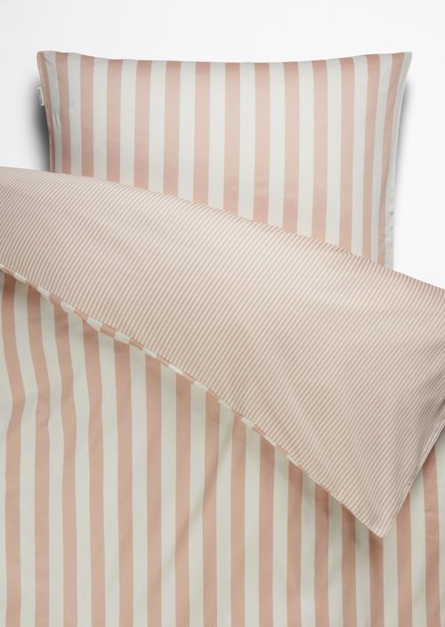 Set de linge de lit Modèle Classic Stripe en satin de coton bio - rose ...