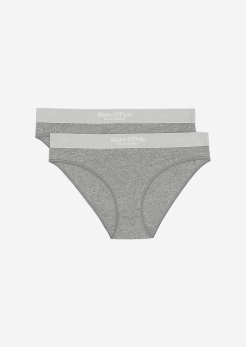 Fine rib briefs in a pack of 2 - gray | Multipacks | MARC O’POLO