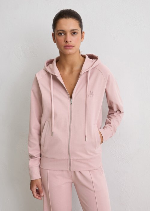 Lounge mikina s kapucí na zip regular v dresu těžké váhy - fialová ...