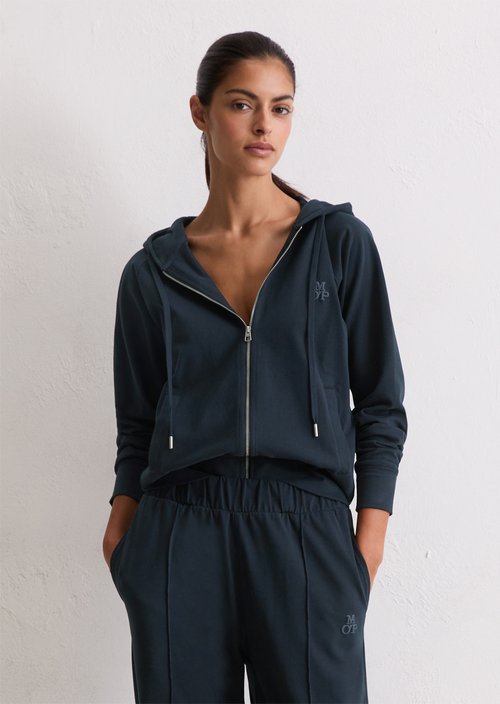 Lounge mikina s kapucí na zip regular v dresu těžké váhy - modrá ...