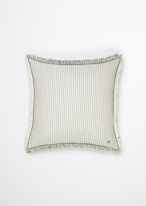 Decorative cushion model Fine Stripe made from organic cotton and linen ...