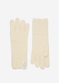 Knitted gloves made from a fluffy wool blend