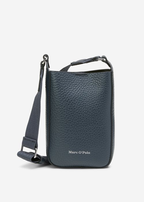 Smartphone case made from grained cowhide - blue | Cellphone bag | MARC ...