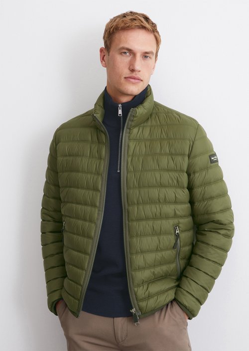 Quilted jacket regular with padding from Unifi REPREVE® - green ...