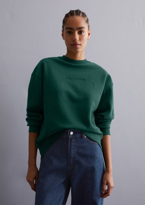 Sweat-shirt surdimensionné avec un petit logo brodé - verde | Sweats | MARC O’POLO