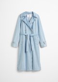 Denim-Trenchcoat relaxed made with Orange Fiber - blau | Trenchcoats ...