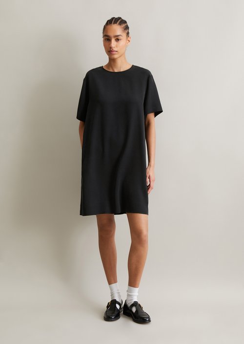 Relaxed short dress made from LENZING™ Lyocell - black | Mini dresses ...