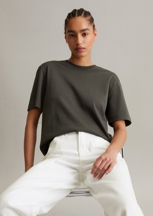 Camiseta regular de punto interlock - gris | Mujer | MARC O’POLO