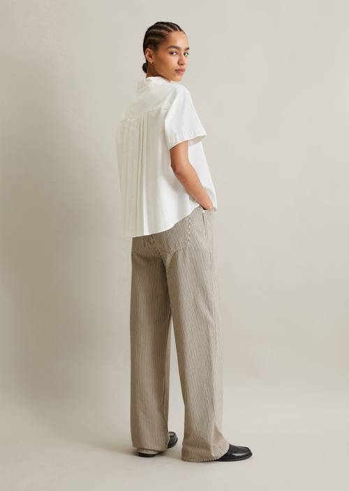 Bluse relaxed aus Baumwoll-Oxford - weiss | Kurzarm | MARC O’POLO