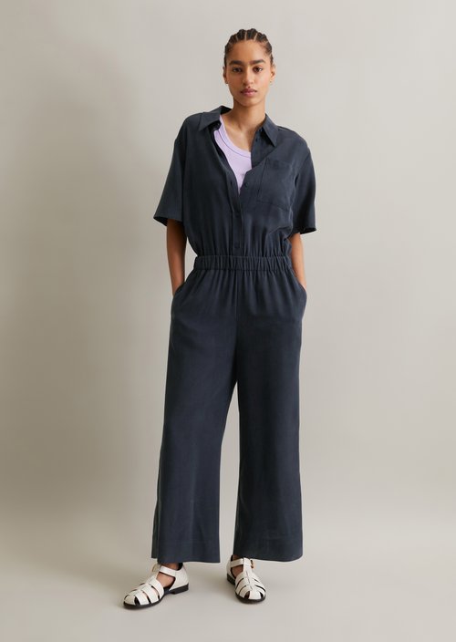 Jumpsuit relaxed made from LENZING™ Lyocell - blue | Jumpsuits | MARC O ...