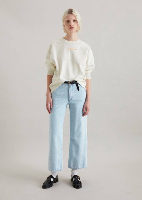 Jeans model Tomma wide cropped made with Orange Fiber - blue | Wide fit ...