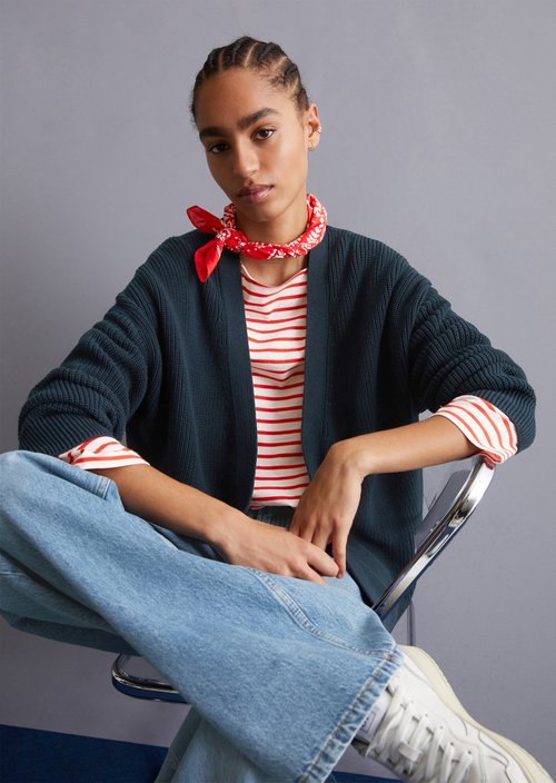 Rebeca abierta De puro algodón orgánico - azul | Cárdigans | MARC O’POLO