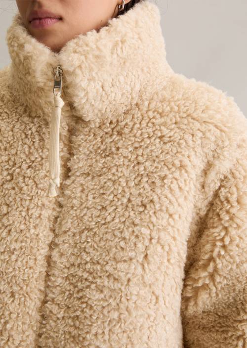 Teddy blouson regular de suave felpa rizada - blanco | Chaquetas | MARC ...