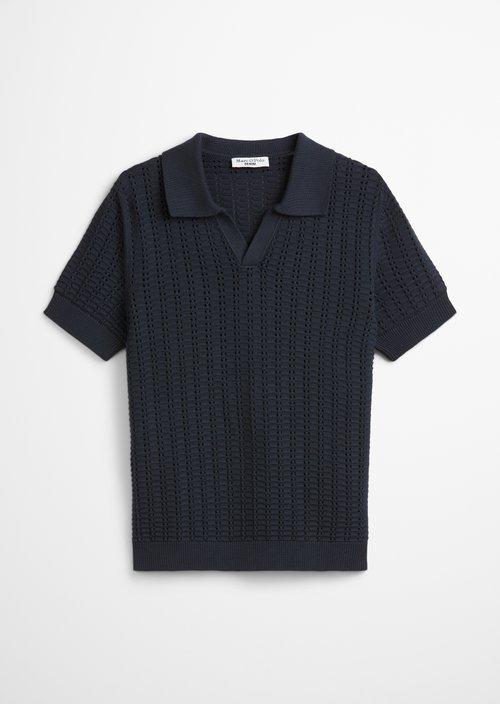 DfC knitted polo shirt regular made from pure organic cotton - blue ...