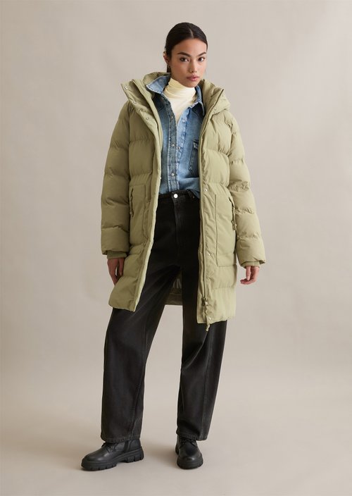 Puffer coat regular with water-repellent surface - green | Winter coats ...