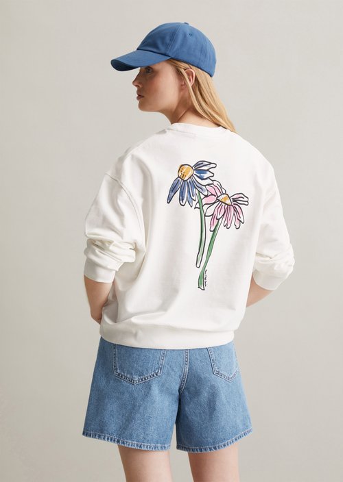 Sudadera oversize con llamativo estampado trasero - blanco | Sudaderas ...