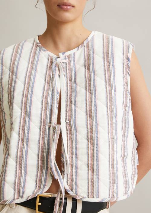Regular striped vest made from pure organic cotton - white | Vests ...