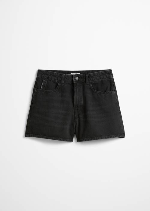 Jean shorts model Auri shaped flared made from rigid denim - black ...