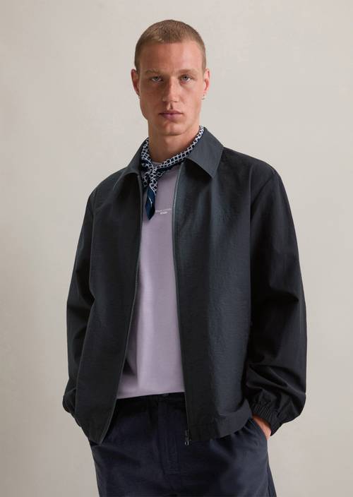 Coach jacket regular made from a textured organic cotton blend - blue ...