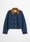 Barn-style loose denim jacket made from authentic rigid denim - blue ...