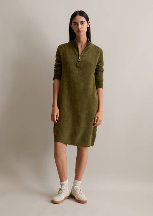 Regular troyer-style knit dress made from a soft virgin wool blend ...