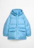 Oversize down puffer jacket made from recycled polyester ripstop - gray ...