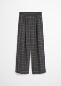 Check trousers wide with recycled polyester and viscose - gray ...