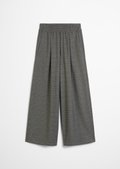 Check trousers wide with recycled polyester and viscose - gray ...