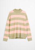 Gestreifter Strickpullover regular aus softem Schurwolle-Mix - rosa | Feinstrick Pullover | MARC ...