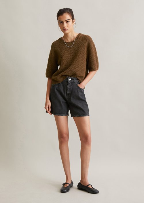 Jeans shorts model Filda relaxed made from pure organic cotton - gray ...