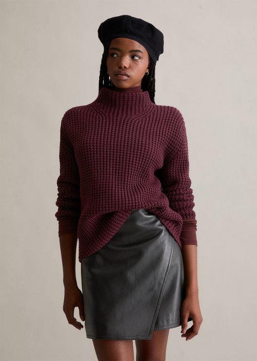 Pull en maille relaxed en mélange de coton organique - rouge | Maille ...