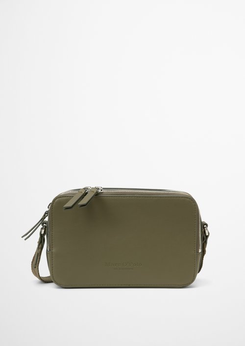 Shoulder bag small made from a leather alternative made from recycled polyester - brown ...