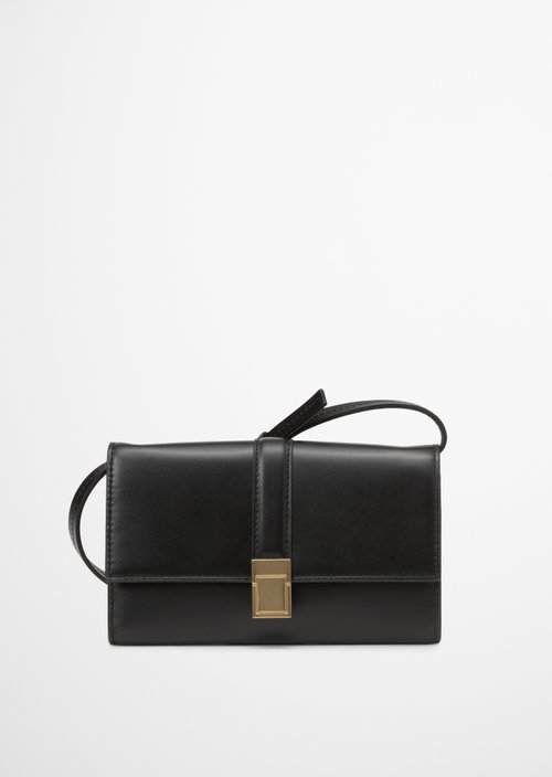 Taška přes rameno 2v1 malá z jemné hovězí kůže - černá | Příruční tašky ...