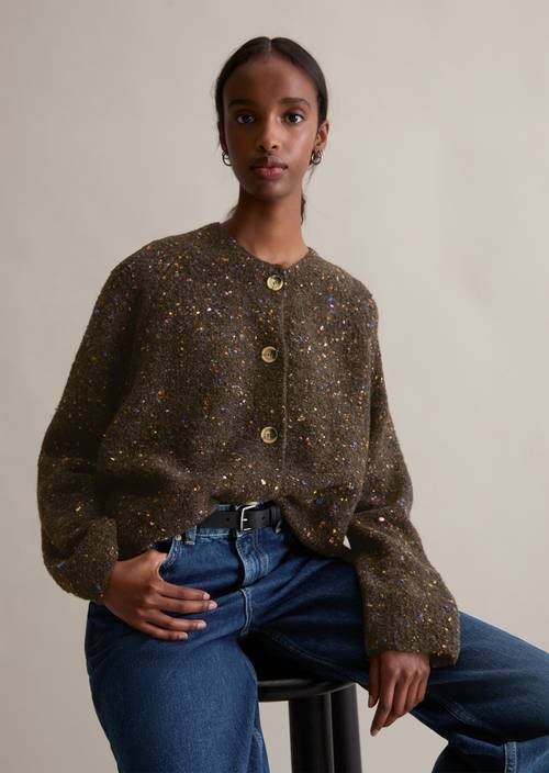 Bouclé vest relaxed gemaakt van een mix van scheerwol en viscose ...