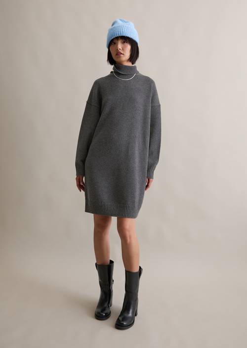 Relaxed knit dress made from a soft wool blend - gray | Knitted dresses ...