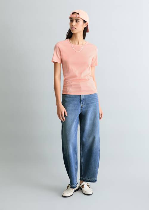 Camiseta slim De suave punto elástico - rosa | Manga corta | MARC O’POLO