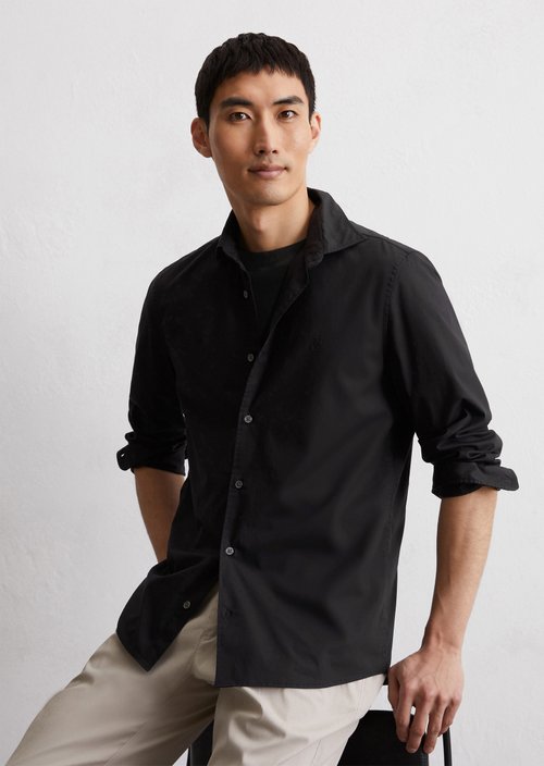 A forma di camicia in popeline elasticizzato - nero | Camicie a manica lunga | MARC O'POLO