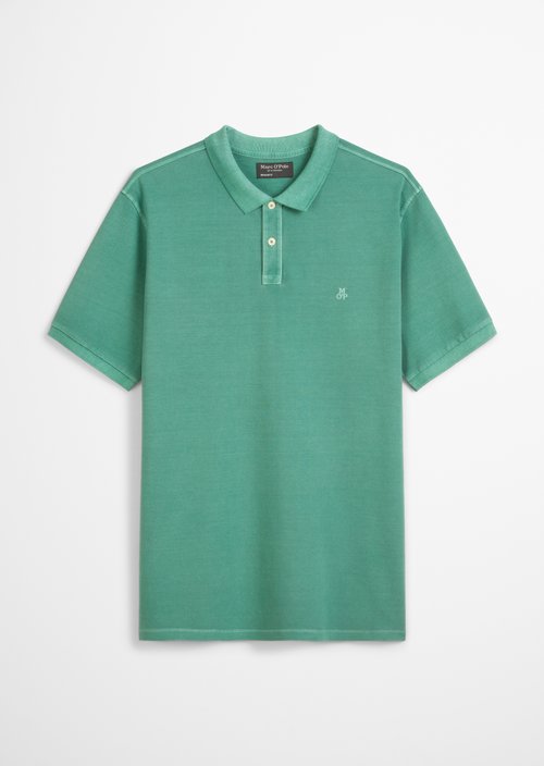 Piqué regular polo shirt made from organic cotton - green | Short ...