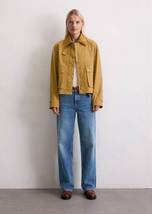 Barnjacket regular A-Shape made from waxed cotton - beige | Women ...