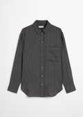 Relaxed blouse made from striped cotton satin - gray | Long-sleeve ...