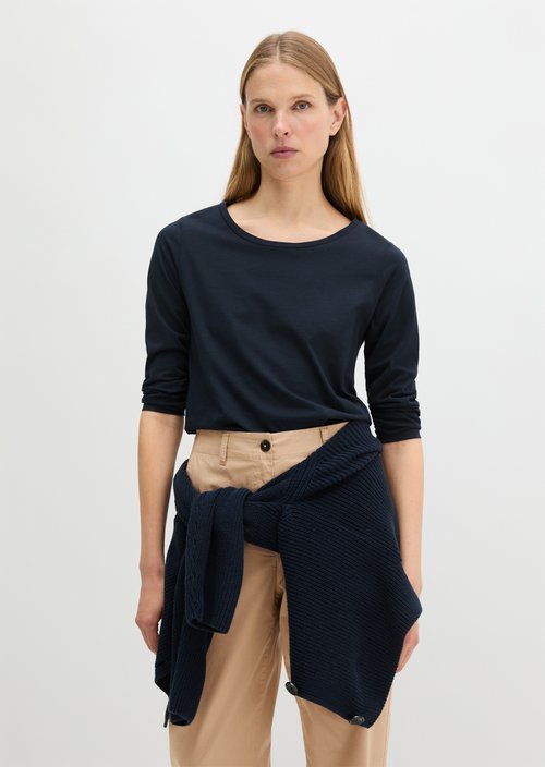 Longsleeve regular in Organic Cotton-Qualität - blau | Langarm | MARC O’POLO