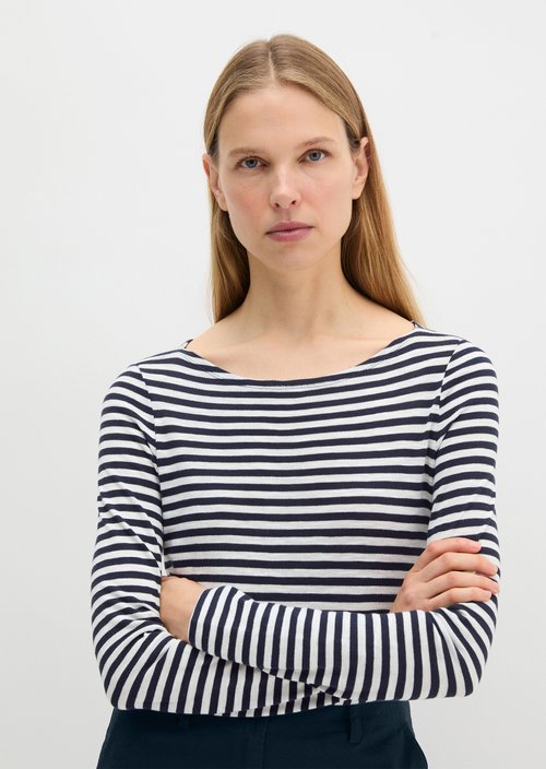 Longsleeve regular aus Organic Cotton - blau | Langarm | MARC O’POLO