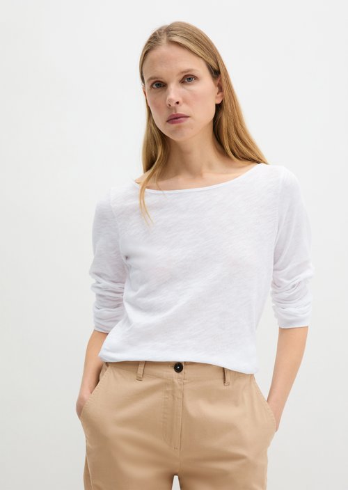 Longsleeve regular aus Organic Cotton - weiss | Langarm | MARC O’POLO