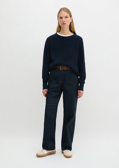 Chino Model Lande wide aus stretchigem Organic Cotton-Twill - blau ...