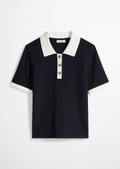 Polo shirt with structure slim made from pure organic cotton - white ...
