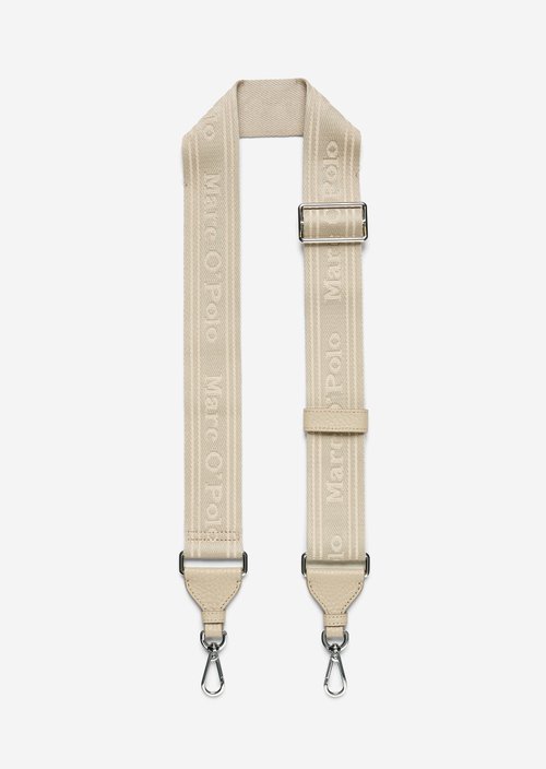 Adjustable shoulder strap with a woven jacquard logo - beige | Basics ...