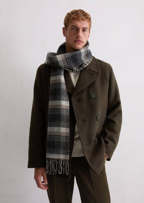 Scarf made from double-face wool with a two-sided look - gray | Scarfs ...