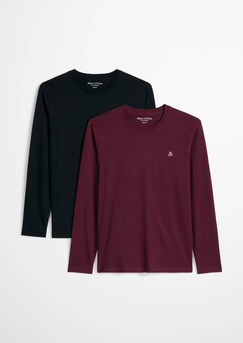 Double pack Basic-Longsleeve shaped en coton bio - noir | Accessories ...