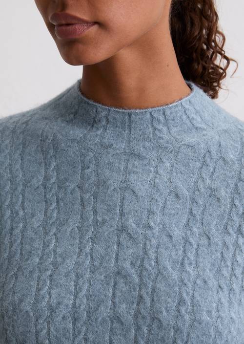 Sweater regular made from a soft wool/alpaca wool blend - blue | Chunky ...